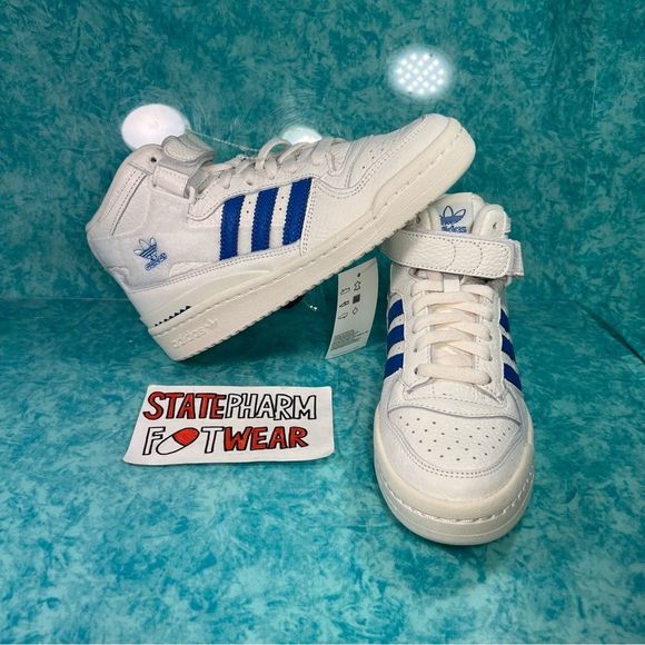 adidas | Shoes | Adidasforum High White Blue Patches Womens High Top ...
